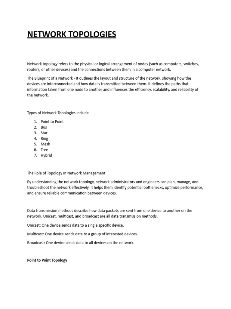 Network Topologies | Download Free PDF | Network Topology | Computer ...