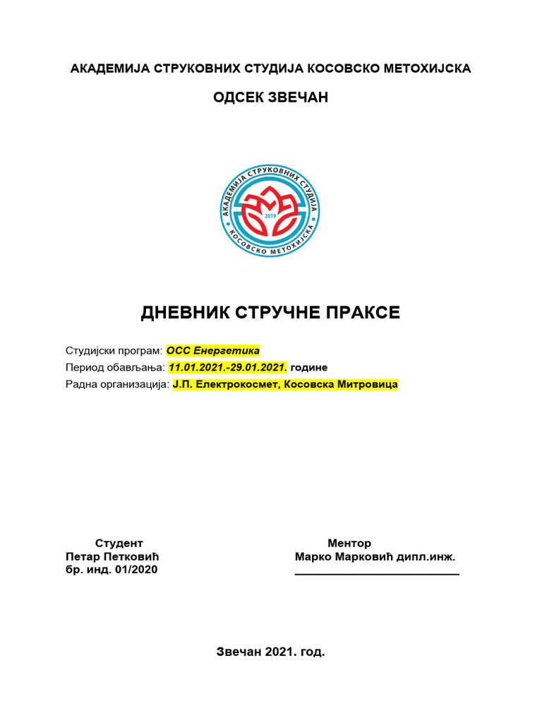 Primer Strucna Praksa | PDF