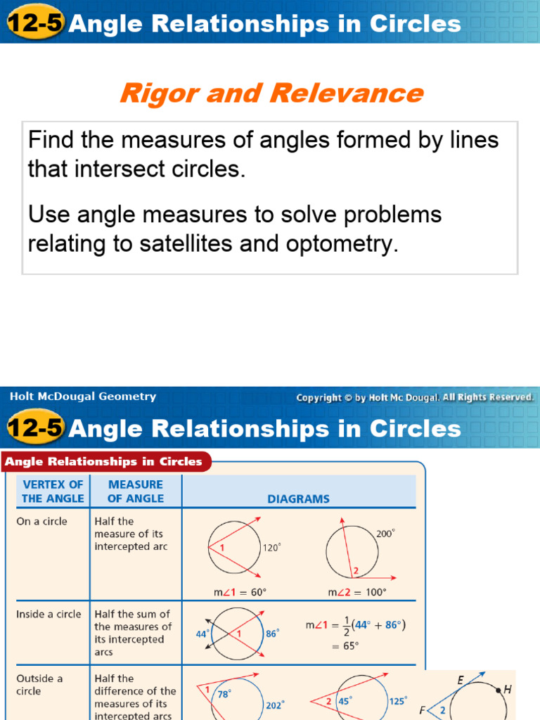 Lesson-12-5-More-Angles-in-Circles | PDF | Circle | Angle