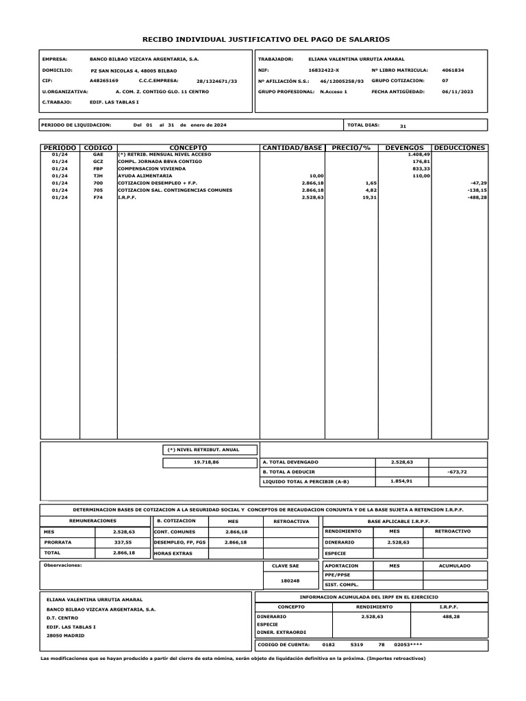 Nomina Diciembre Pdf