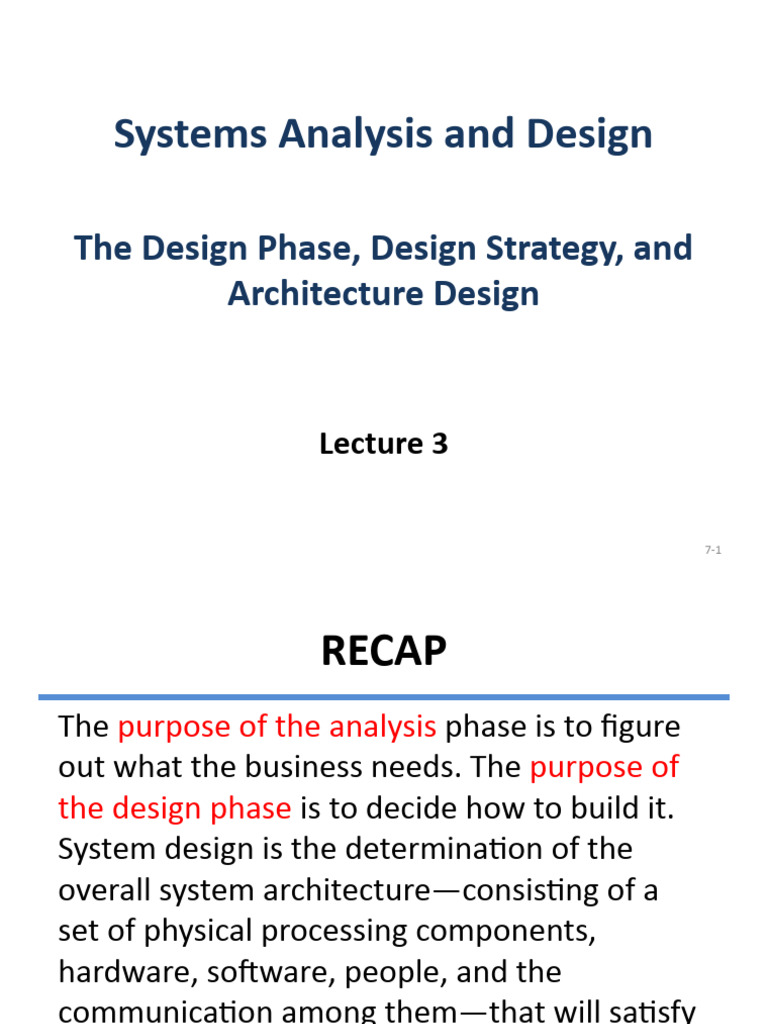 System Analysis & Design - Lecture 3 | PDF | Cloud Computing | Client–Server Model