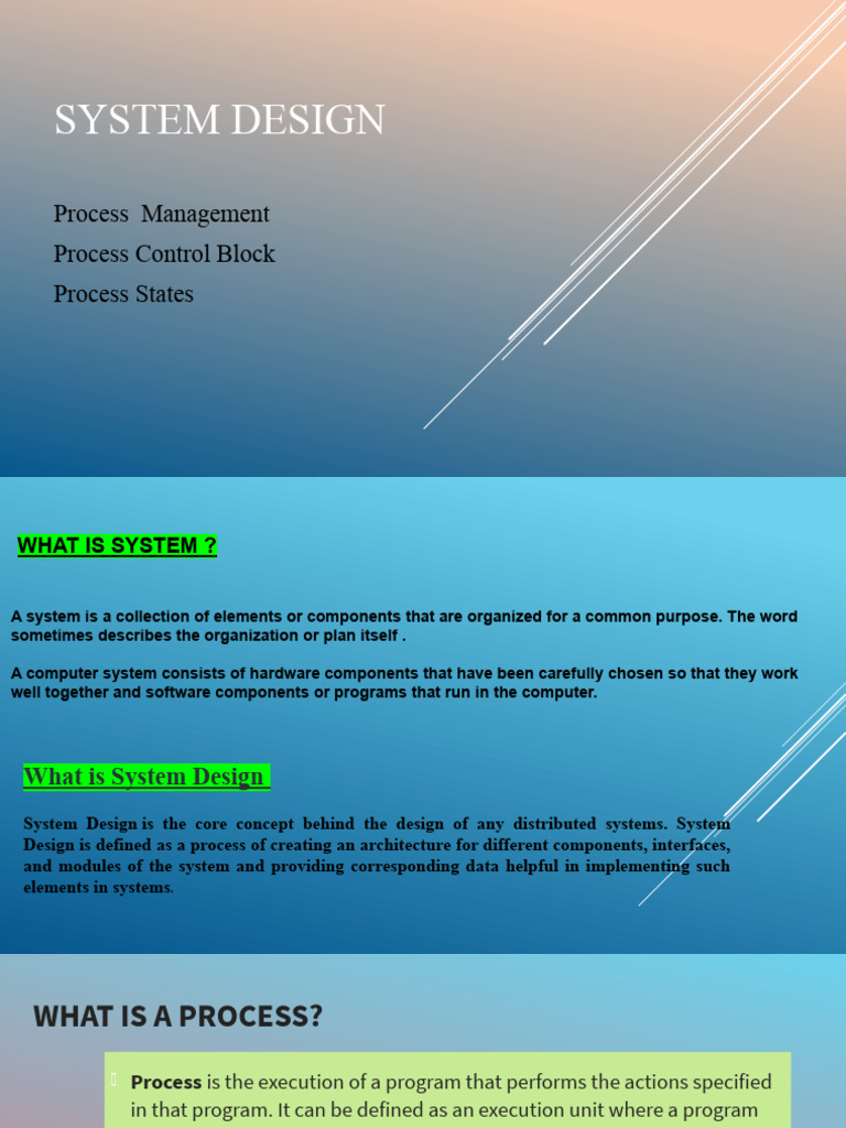System Design | PDF | Scheduling (Computing) | Process (Computing)