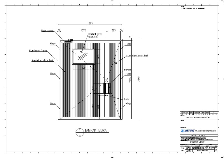 Detail Pintu Aluminium | PDF