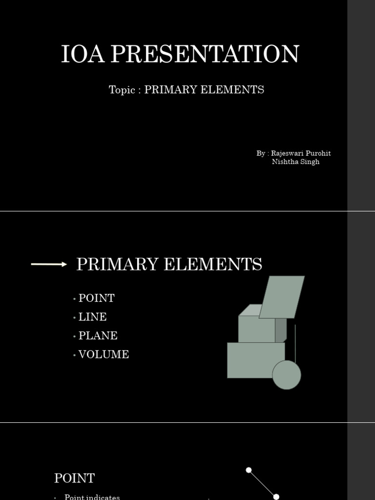 Ioa Presentation: Topic: Primary Elements | PDF | Length | Volume