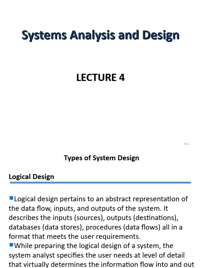 System Analysis & Design - Lecture 4 | PDF | Conceptual Model | System