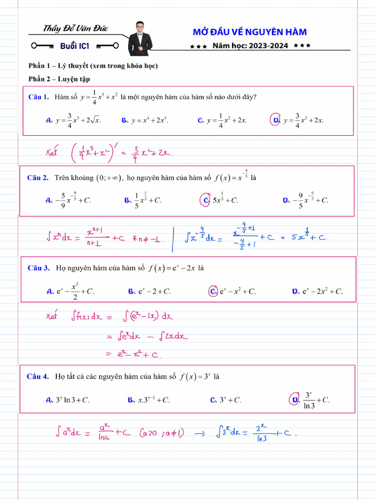 Bản Viết Tay - Ic1 Và Ic2 - Đáp Án Chi Tiết | PDF