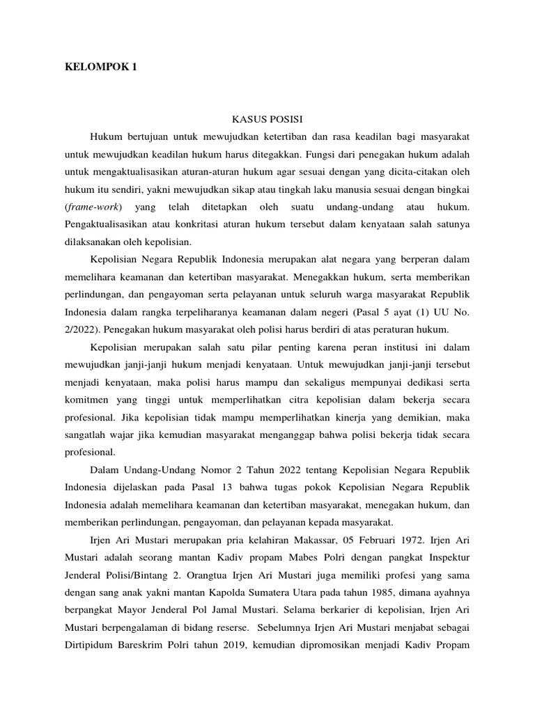 Contoh Kasus Posisi 1 | PDF