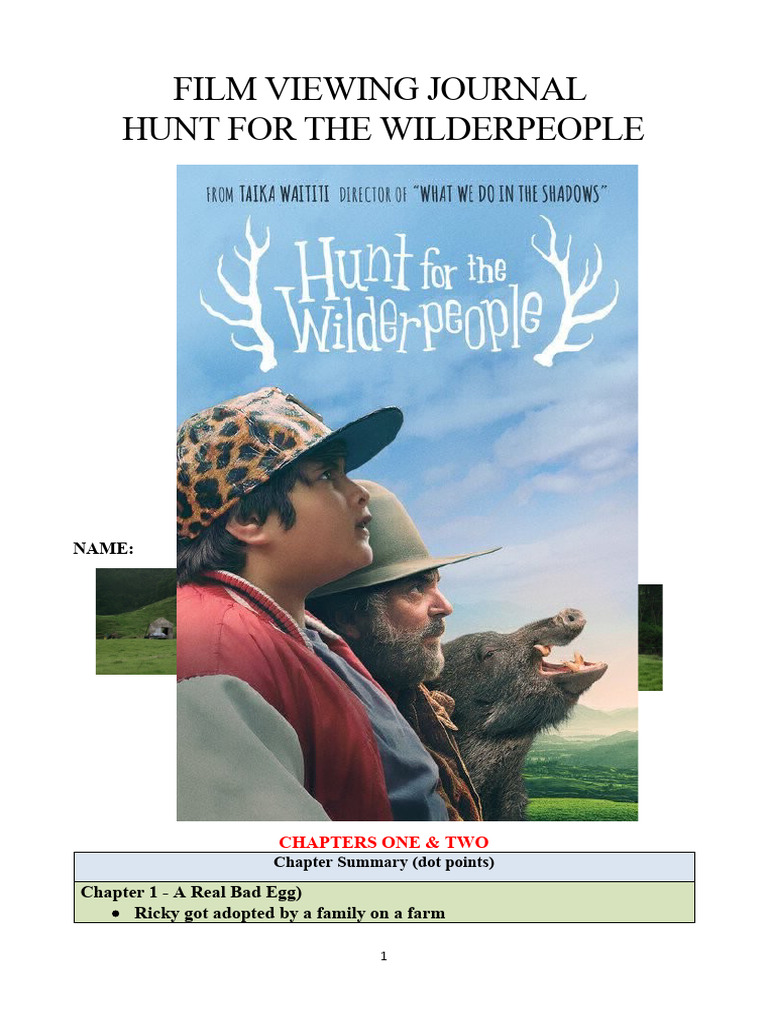 Film Journal: Hunt for the Wilderpeople | PDF | General Fiction