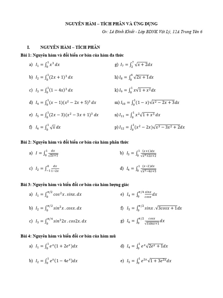 Nguyên Hàm Tích Phân Và NG D NG | PDF
