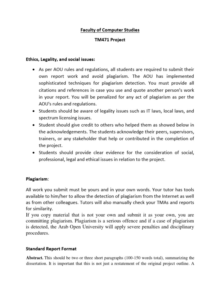 TM471-Standard Report Format-2021 | PDF | Plagiarism | Theory