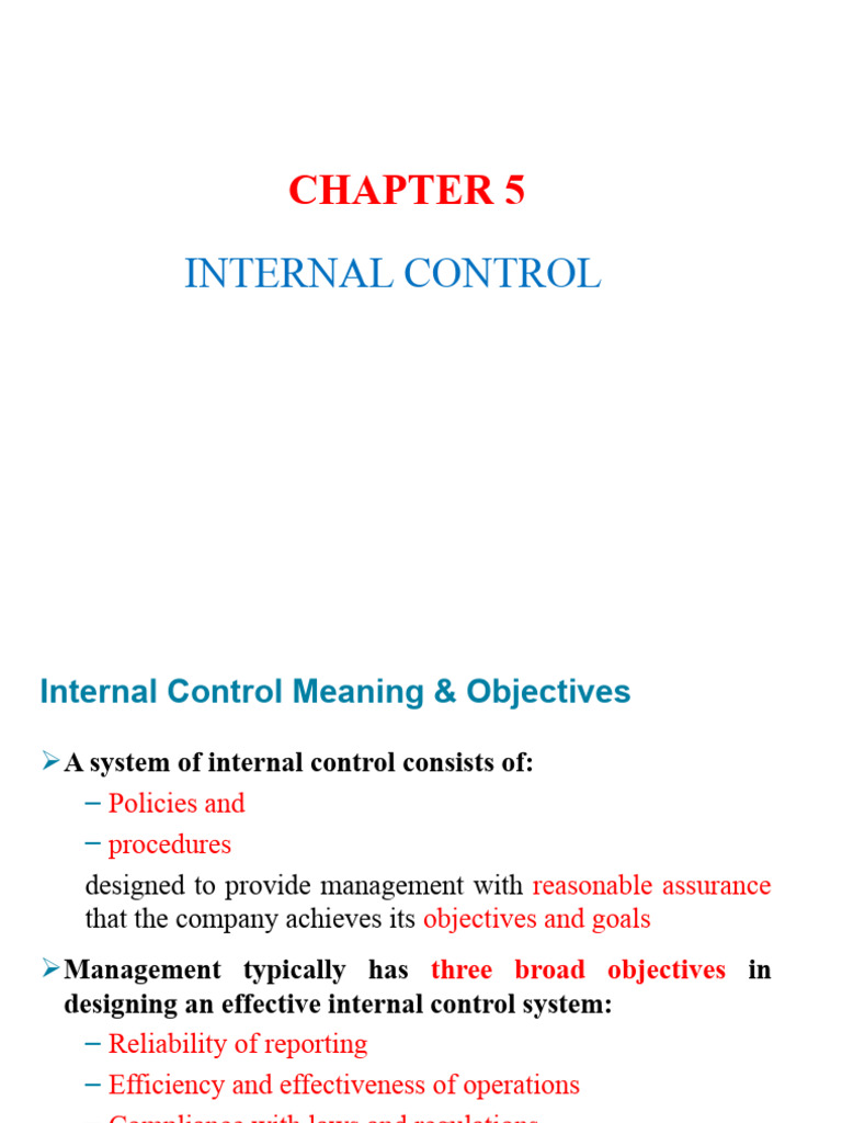 Audit I - Chapter 5, Internal Control | PDF | Internal Control | Audit