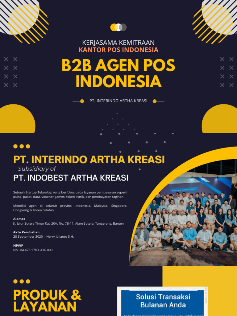 Presentasi B2B Agen Pos Indonesia - 2 | PDF