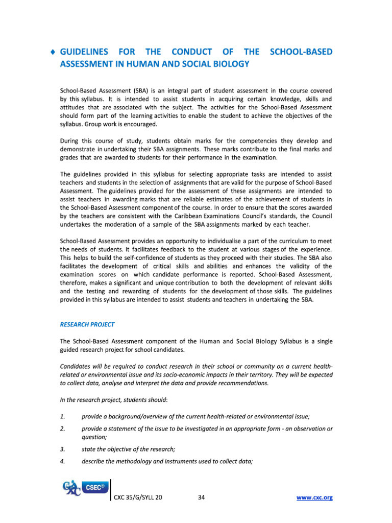 HSB SBA Guidelines | PDF