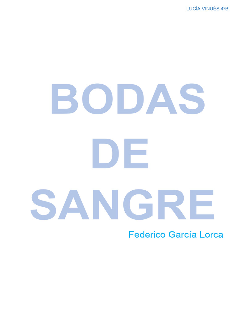 Bodas de Sangre | PDF | Federico García Lorca
