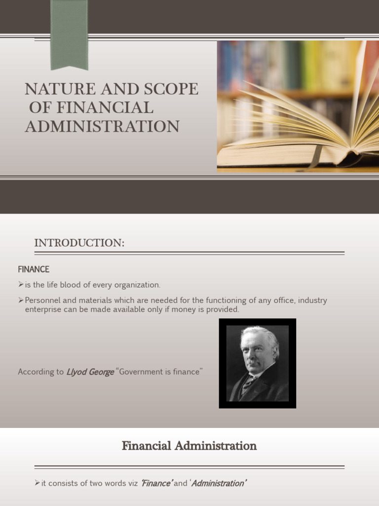 Nature and Scope of Financial Administration | PDF | Fiscal Policy ...