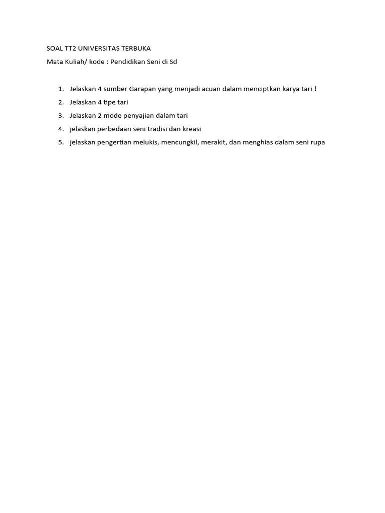 Soal Tt2 Universitas Terbuka 2023 | PDF