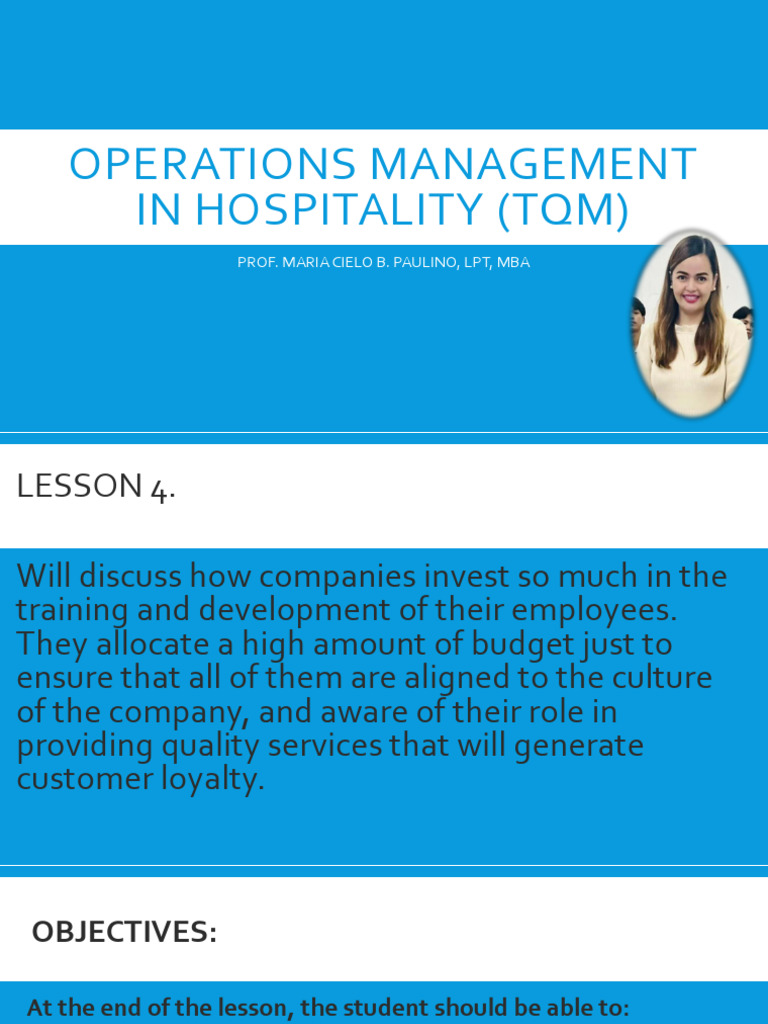 Lesson 4 Training and Developing Employees in Hospitality Industry ...