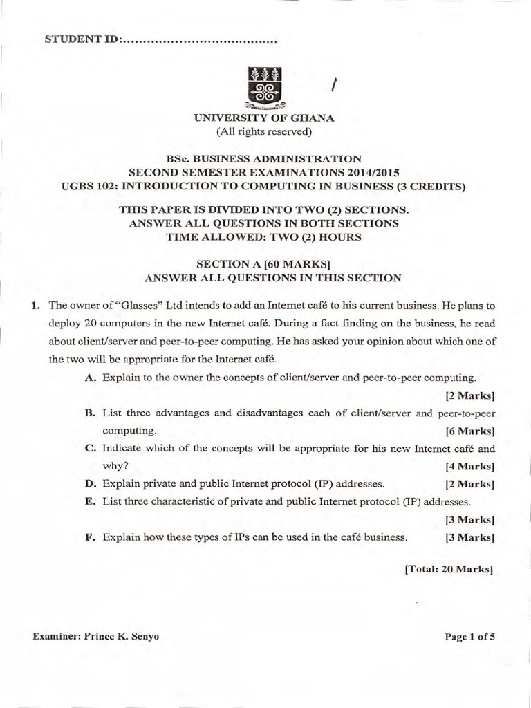 Ugbs 102 Introduction To Computing in Business | PDF | Computer Network | Computer File