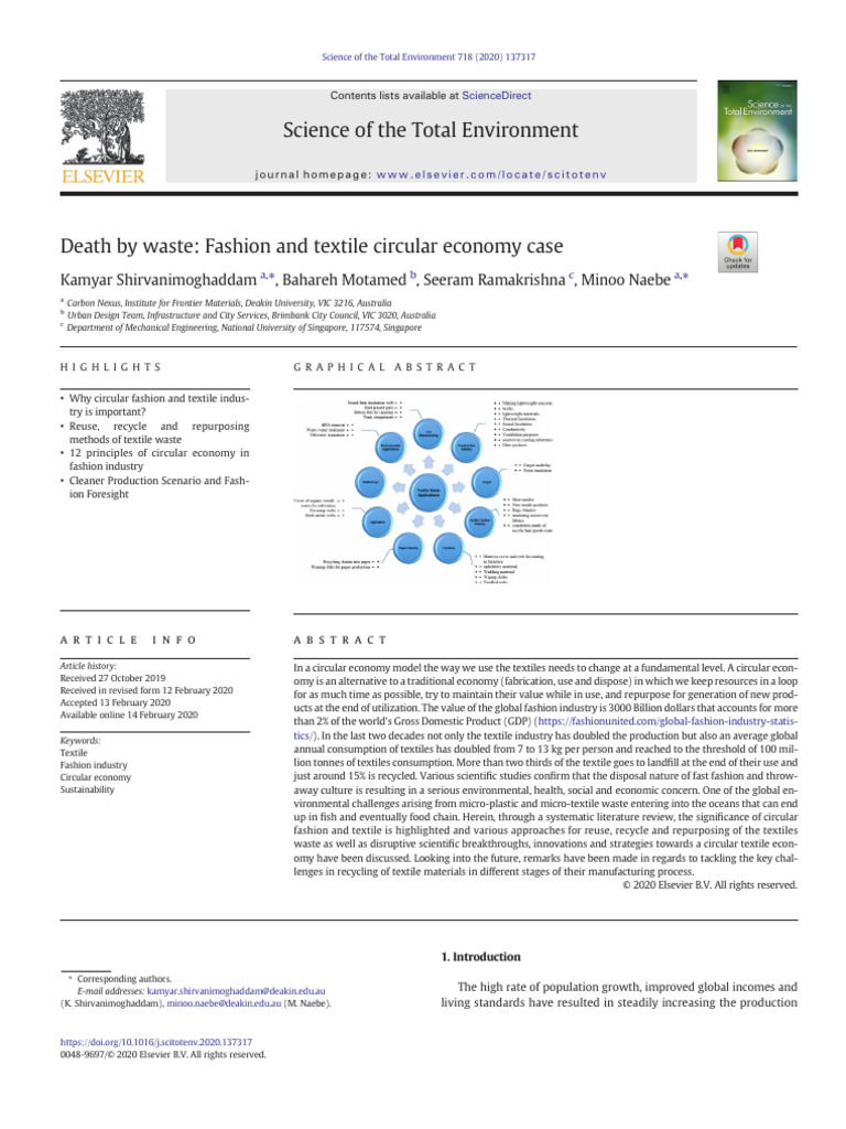 Death by Waste - Fashion and Textile Circular Economy Case | PDF ...
