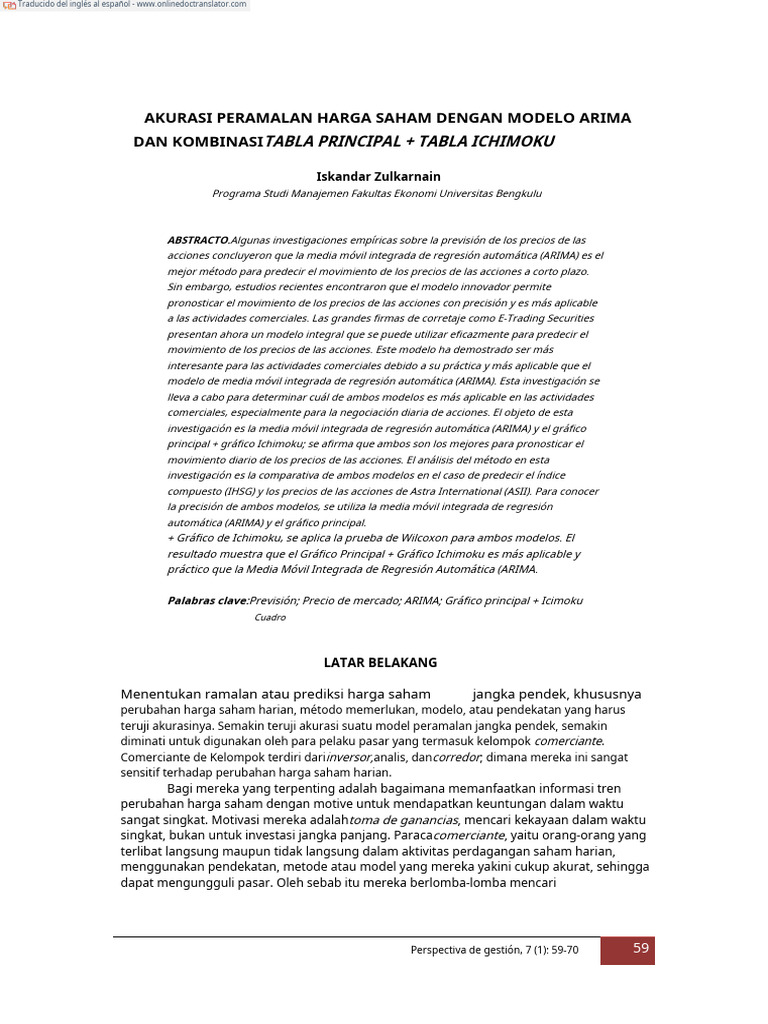 AKURASI PERAMALAN HARGA SAHAM DENGAN MODEL - En.es | PDF