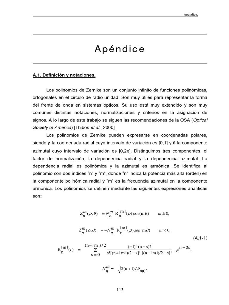 POLINOMIOS DE ZERNIKE | PDF | Matemáticas | Análisis matemático