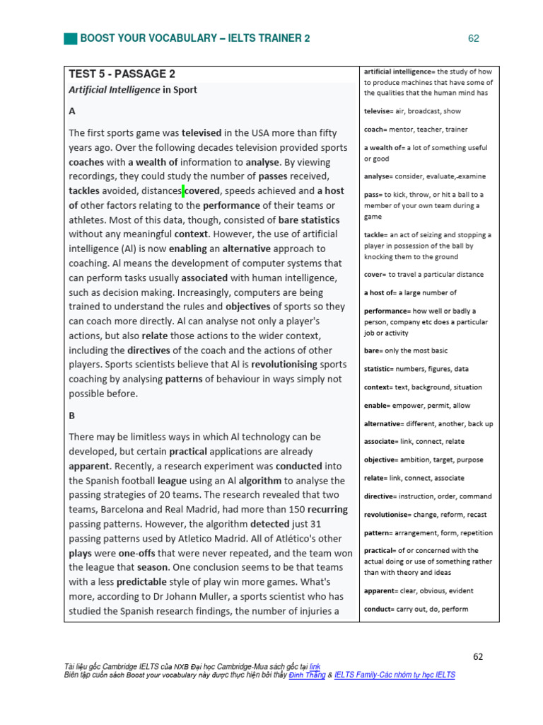 Boost Your Vocabulary IELTS Trainer 2 | PDF | Intelligence | Sports