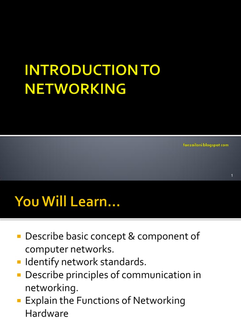 1-Intro To Networking | PDF | Network Topology | Computer Network