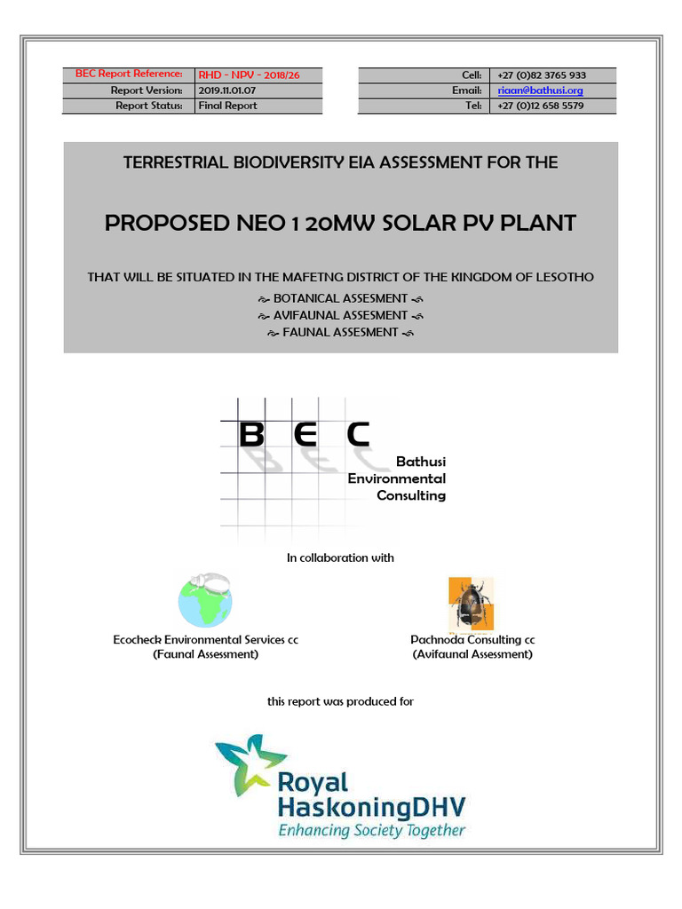 Appendix D2-Biodiversity Assessment | PDF | Environmental Impact ...