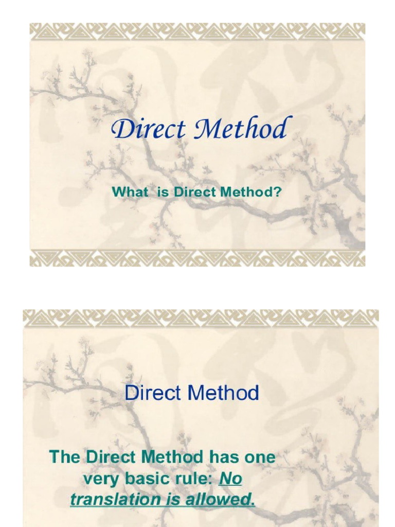 Direct Method | PDF