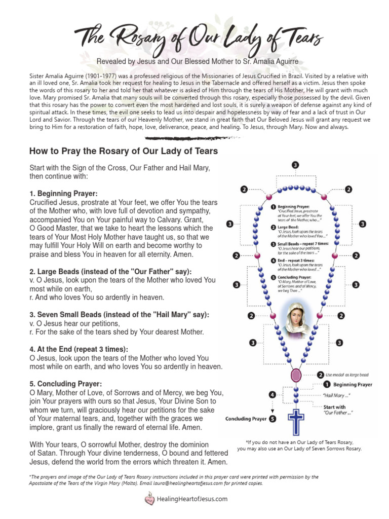 Our Lady of Tears Rosary PDF Final | PDF | Rosary | Jesus