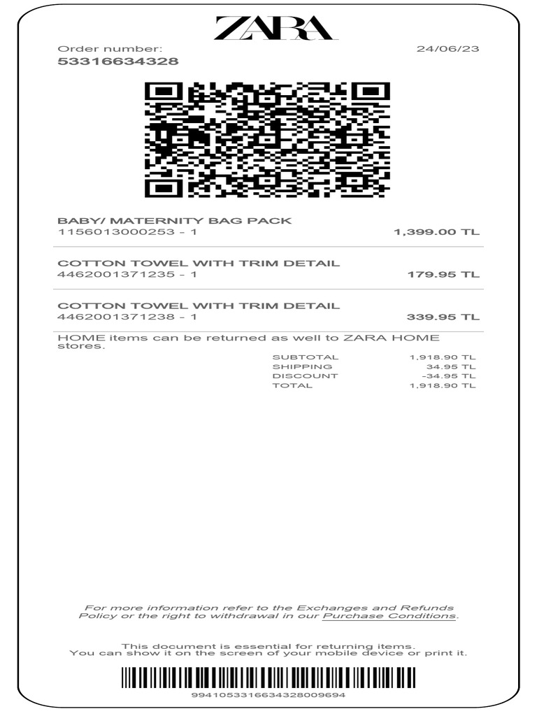 Zara Invoice | PDF