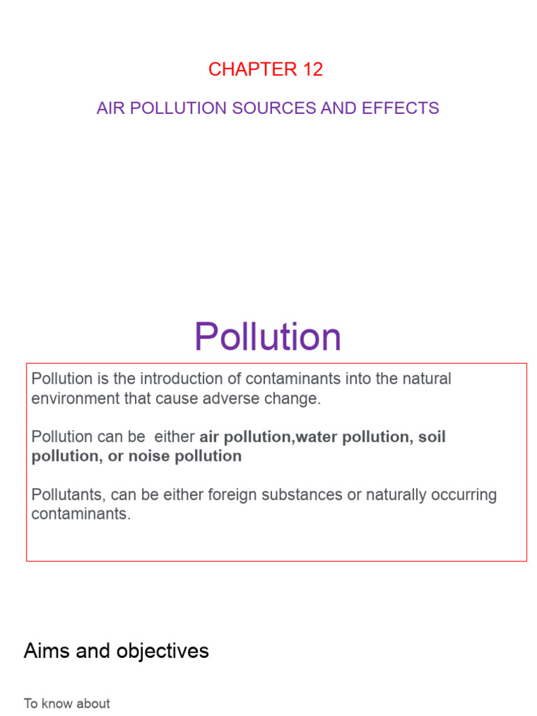 Chapter 12 - Air Pollution Sources and Effects | PDF | Atmosphere Of ...