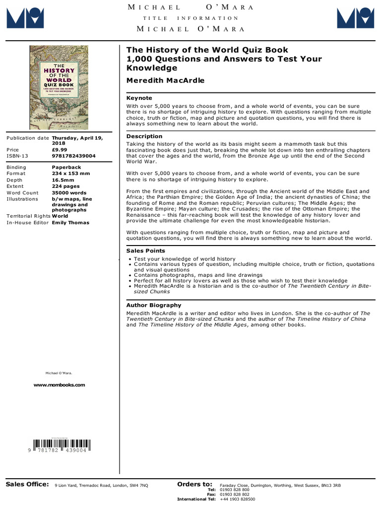 The History of The World Quiz Book | PDF