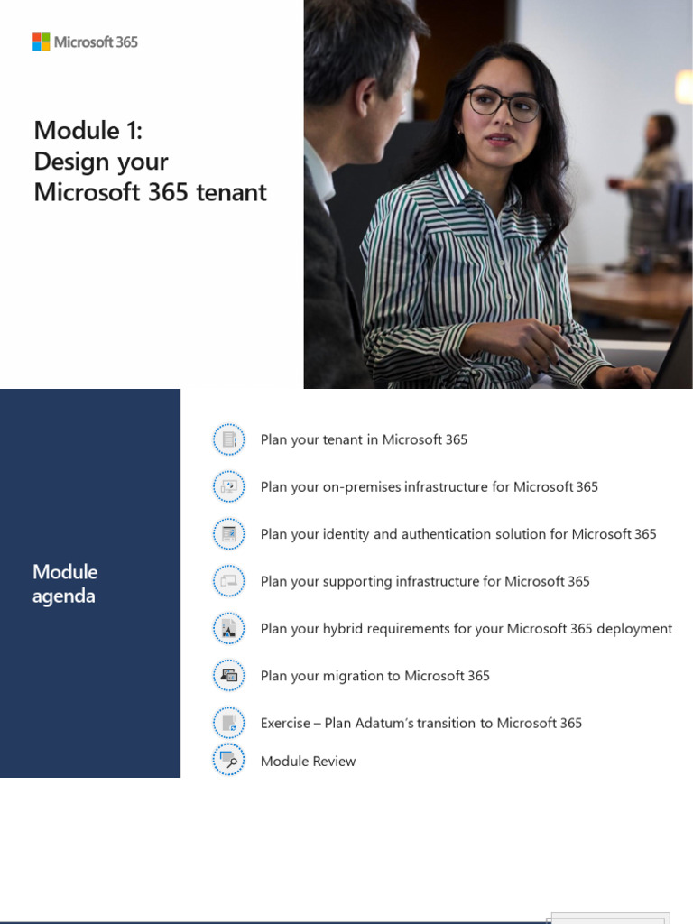 MS 100T00A ENU PowerPoint - 01 | PDF | Share Point | Computer Network