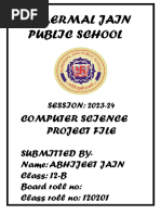 Computer Project Front Page | PDF