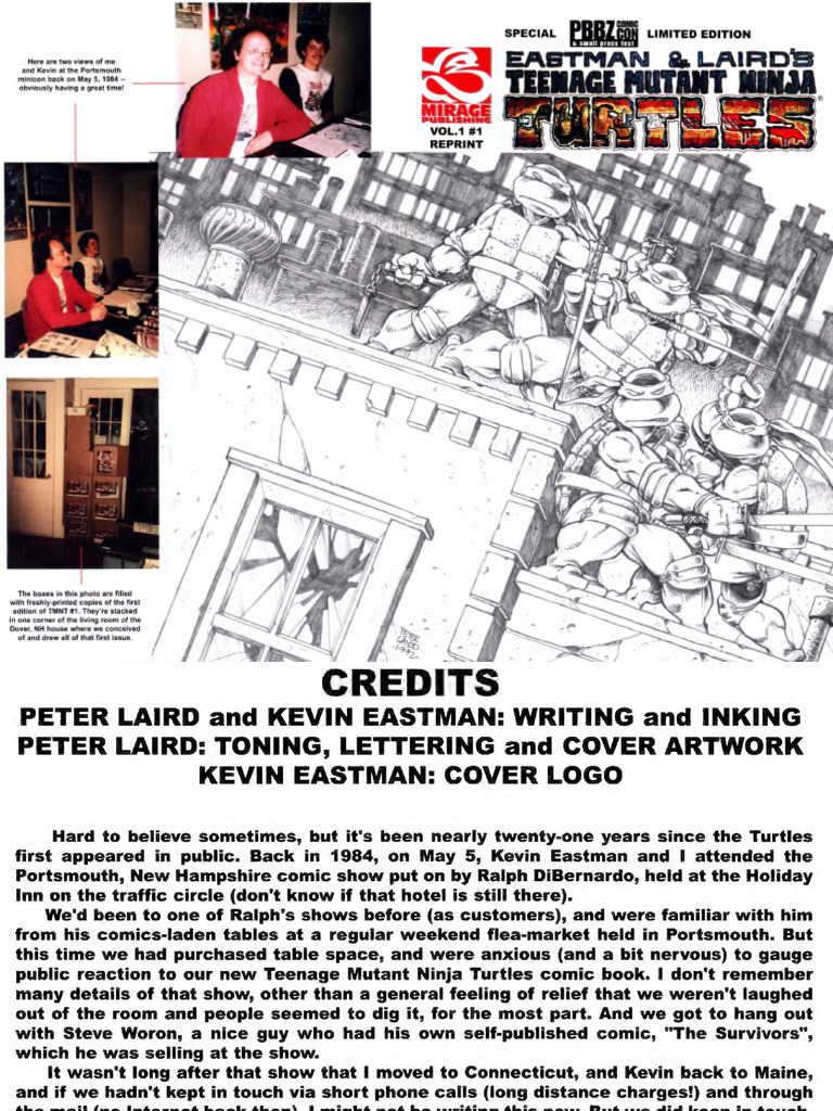 Eastman, Kevin and Laird, Peter - TMNT – Vol. 1, No. 01 | PDF | Comics