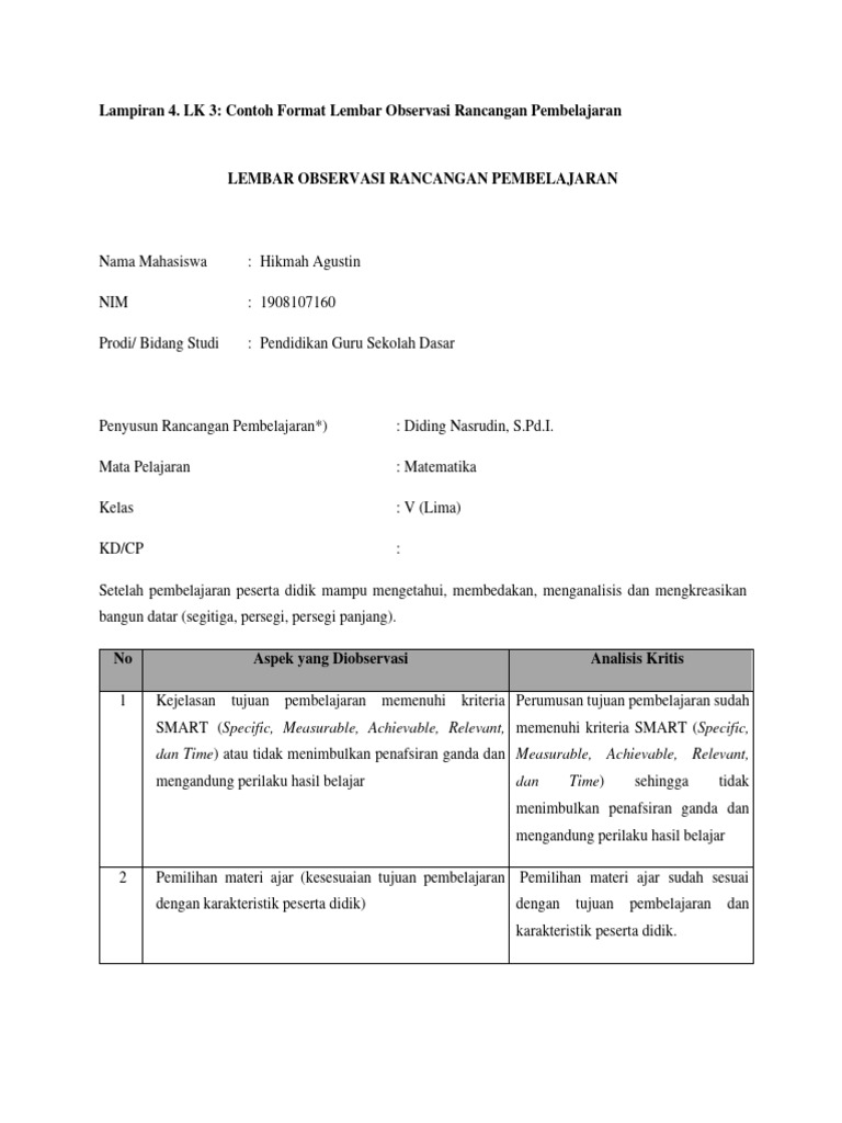 Lampiran4 LK3 | PDF