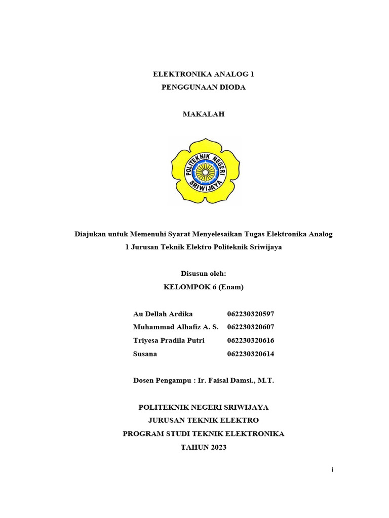 Makalah Dioda Kel. 6 Finish 2023 | PDF