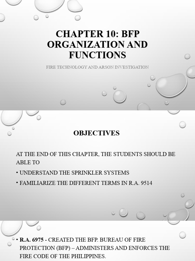 Chapter10 BFP Organization and Functions | PDF | Fires | Firefighting