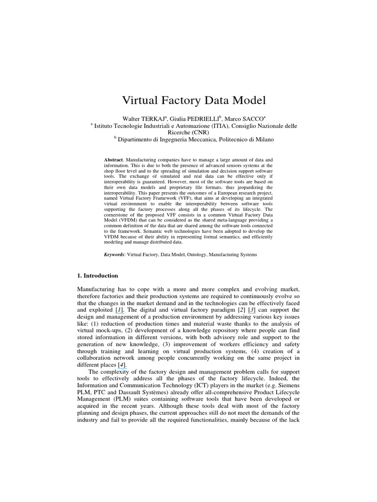 Virtual_Factory_Data_Model | PDF | Class (Computer Programming) | Ontology (Information Science)