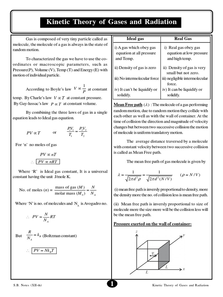 Kinetic Theory of Gases Explained | PDF | Gases | Scientific Phenomena