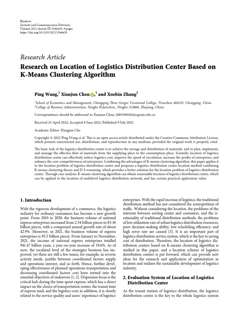 Research_on_Location_of_Logistics_Distribution_Cen | PDF | Logistics ...