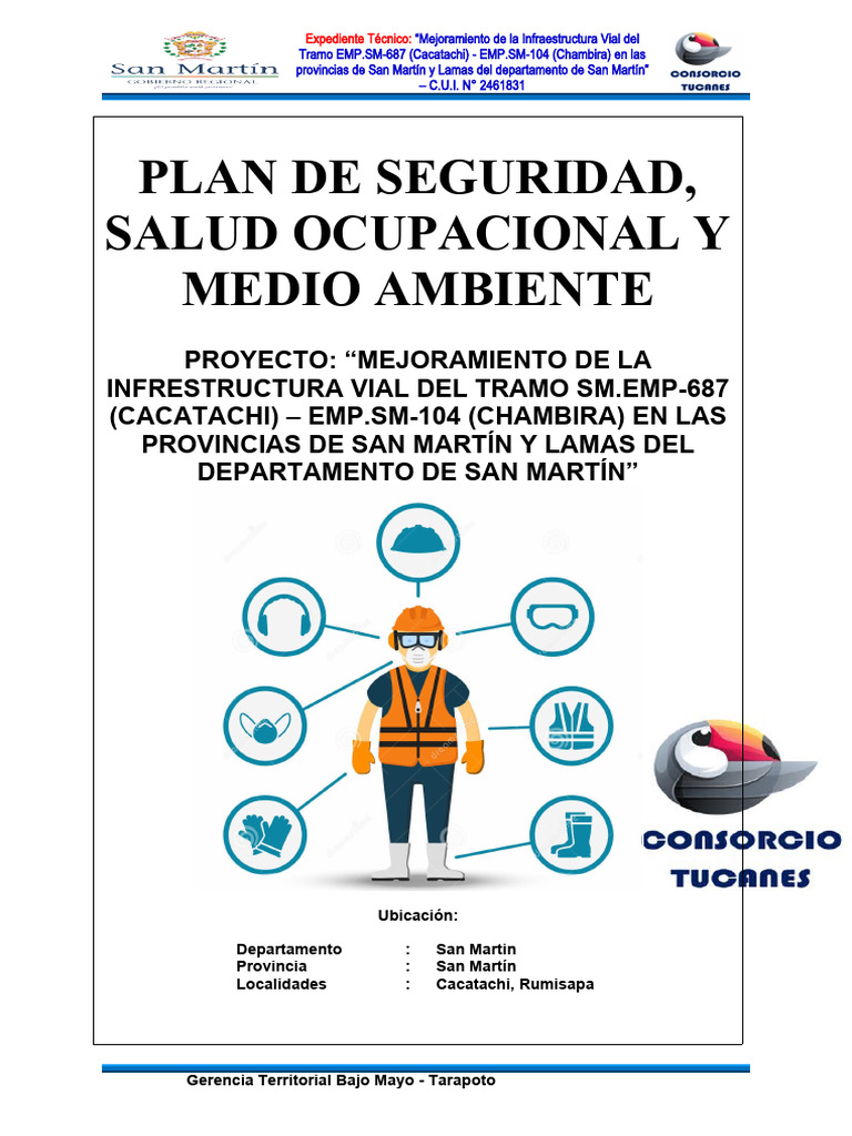 Plan de Seguridad, Salud Ocupacional y Medio Ambiente | Descargar gratis PDF | Seguridad y salud ...