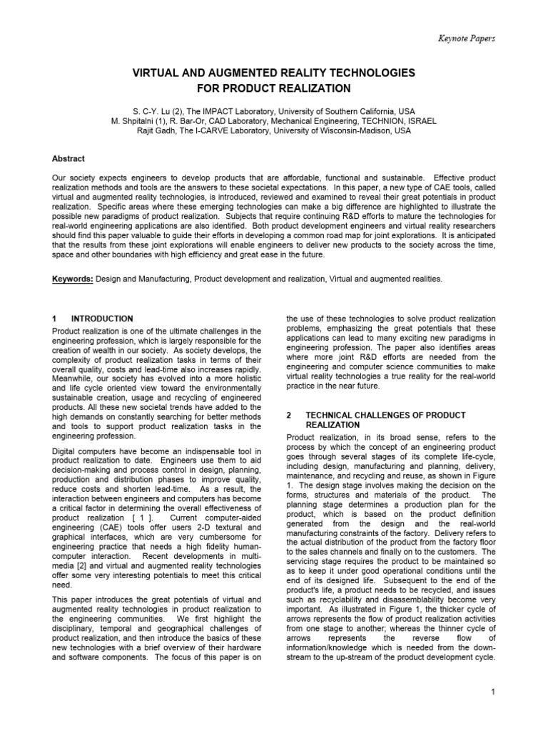 Virtual and Augmented Reality Technologi | PDF | Virtual Reality ...