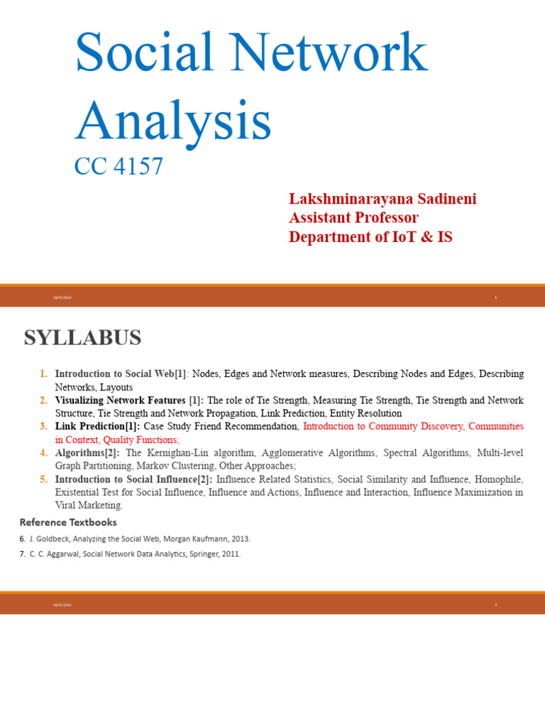 Social Network Analysis and Community Detection | PDF | Social Network ...