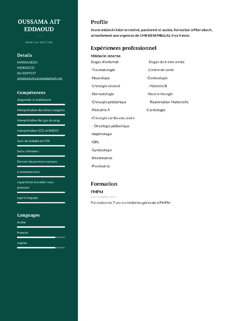 CV Dr. Oussama | PDF