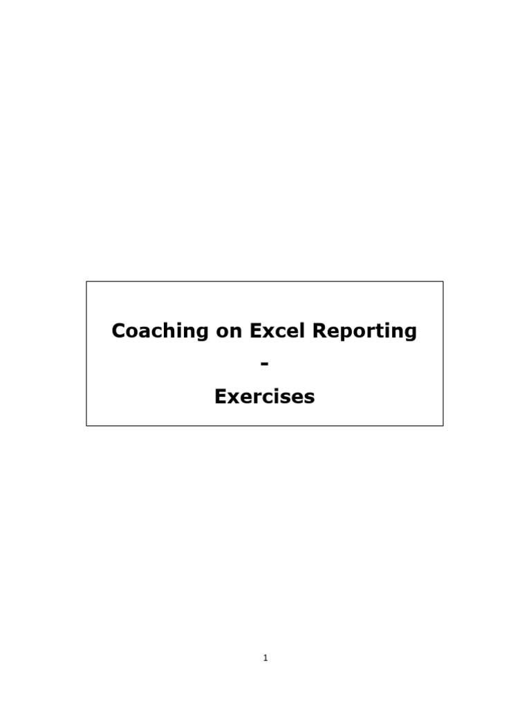 Coaching Excel Exercise | PDF | Computer Programming | Information ...