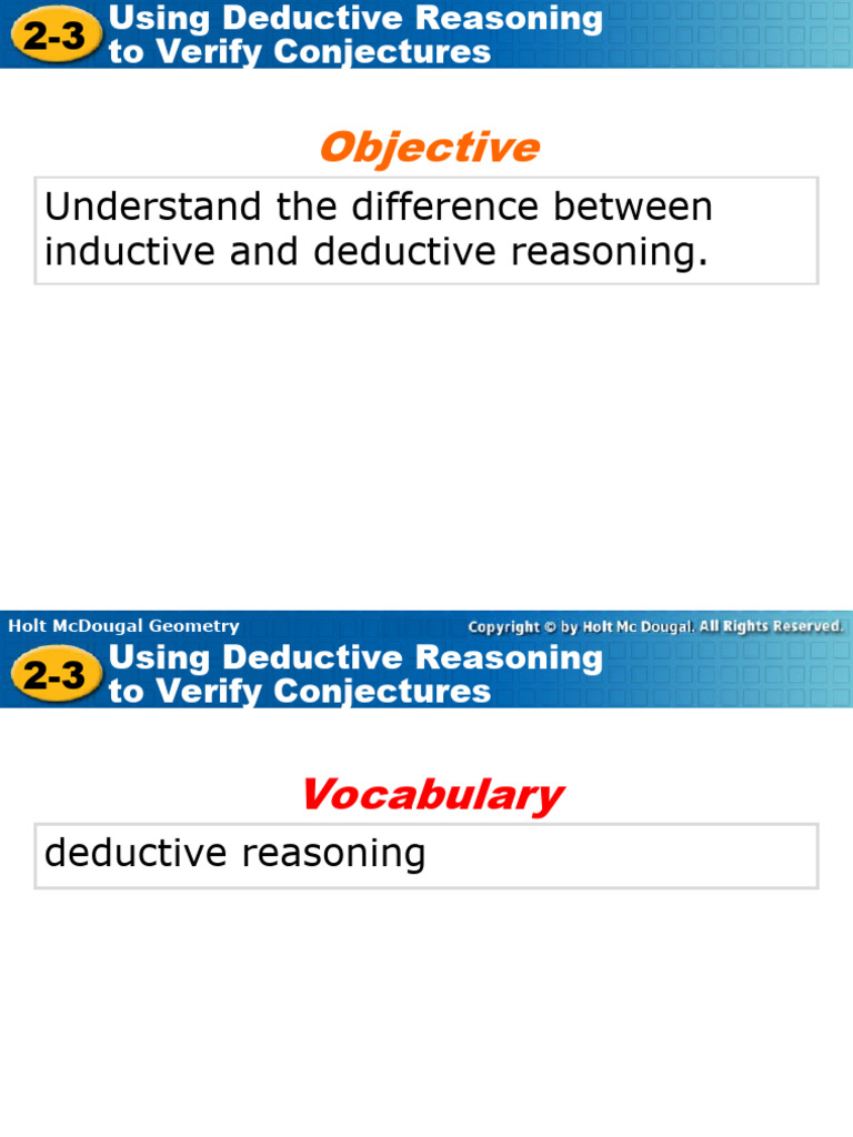 2.3 Deductive Reasoning PP | PDF | Deductive Reasoning | Inductive ...