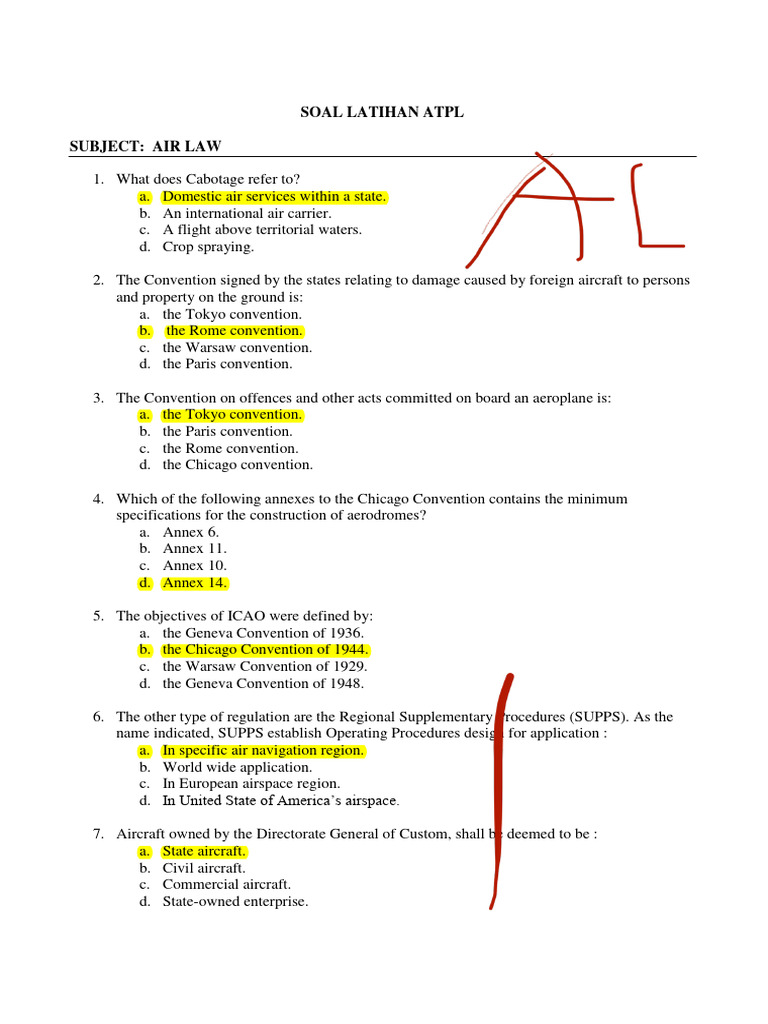 1 Atpl Air Law | PDF | Air Traffic Control | Instrument Flight Rules