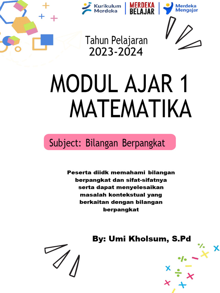 Modul Ajar Matematika - Modul Ajar Bilangan Berpangkat - Fase D | PDF